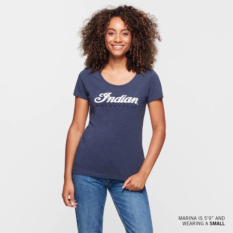 Indian-Only - WOMENS MARL SCRIPT TEE - NAVY